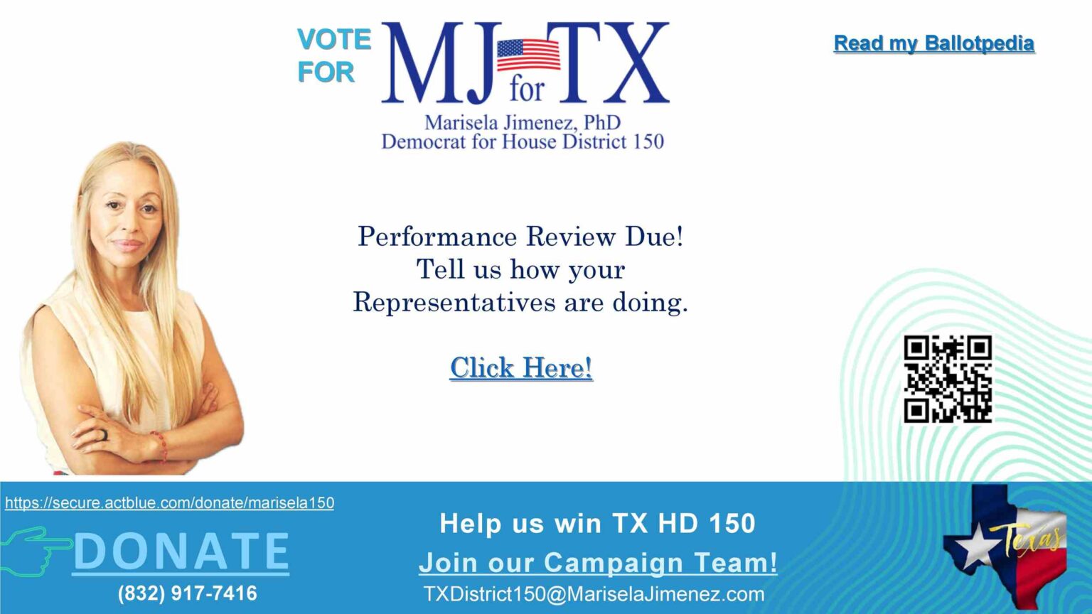 Marisela “MJ” Jimenez for TX HD 150